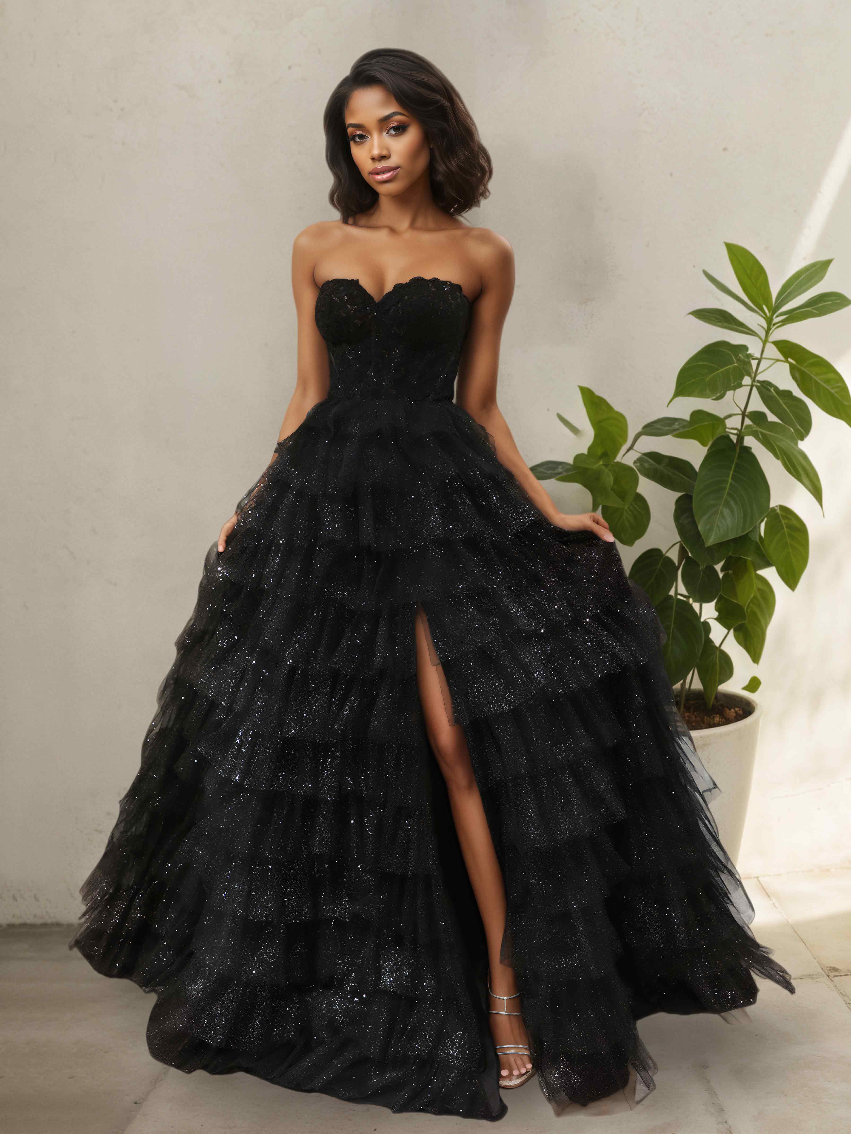 Jasira Trendy A Line Sweetheart Corset Prom Dresses with Ruffles – Cathnina
